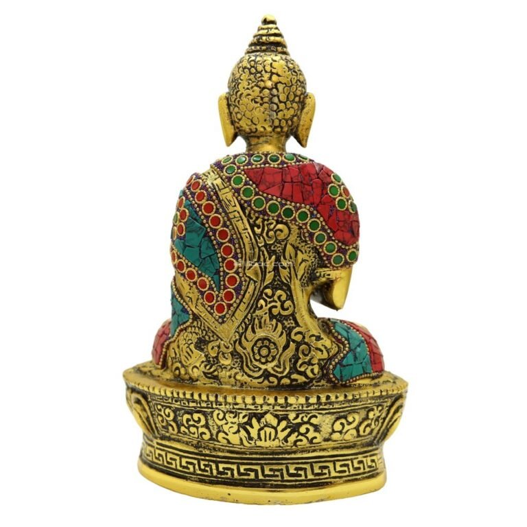 Metal Handicraft Buddha Idol on Lotus Blessing Hand for Gifting ...