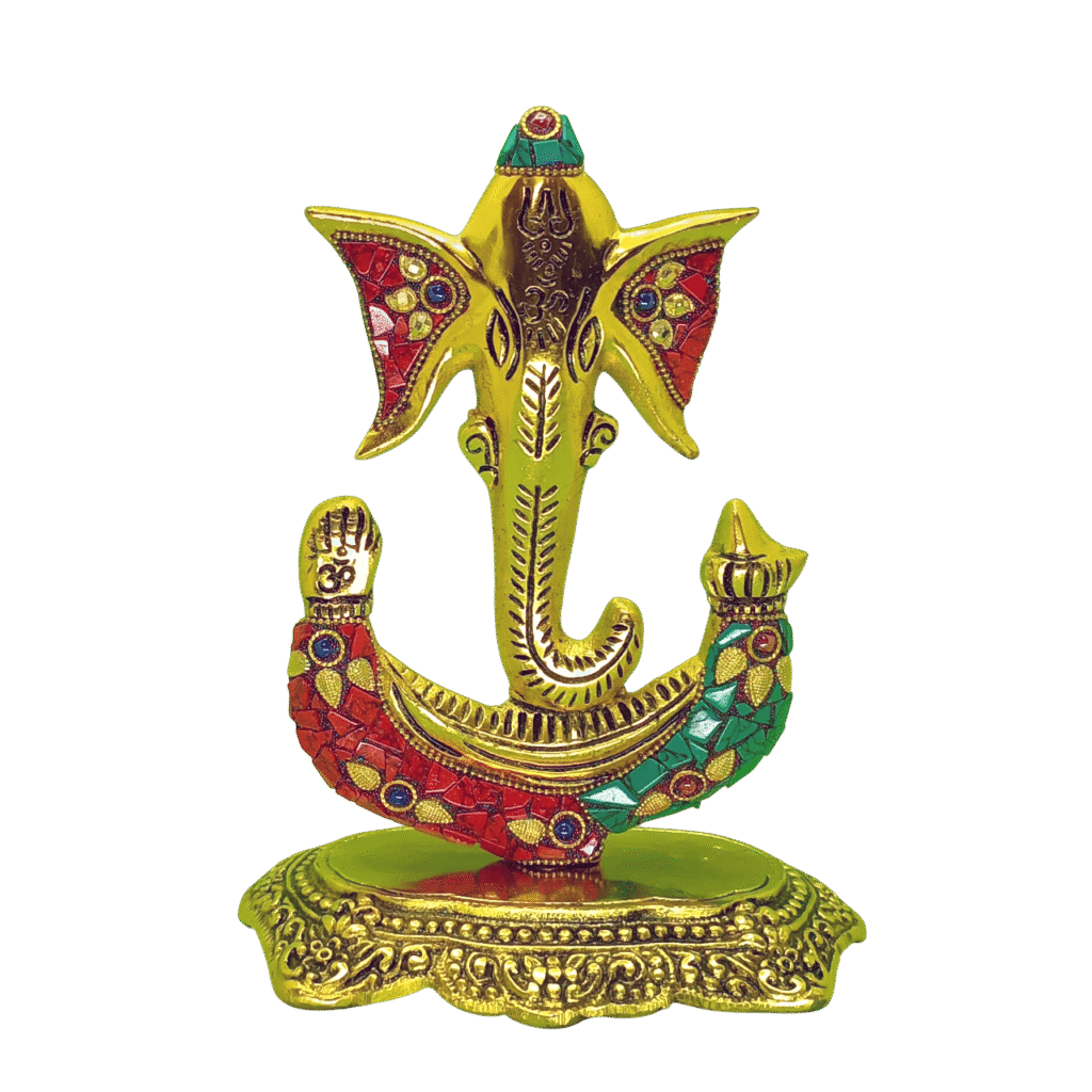 Metal Handicraft Trunk Ganesh Statue Figurine Idol for Gift Home decor ...