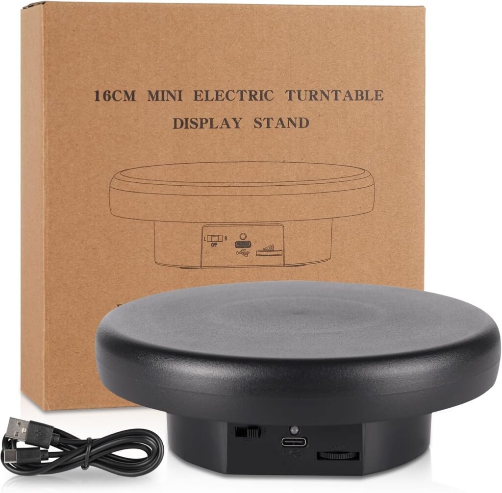 16cm Electric Rotating Turntable Display Stand for Small Products Video ...